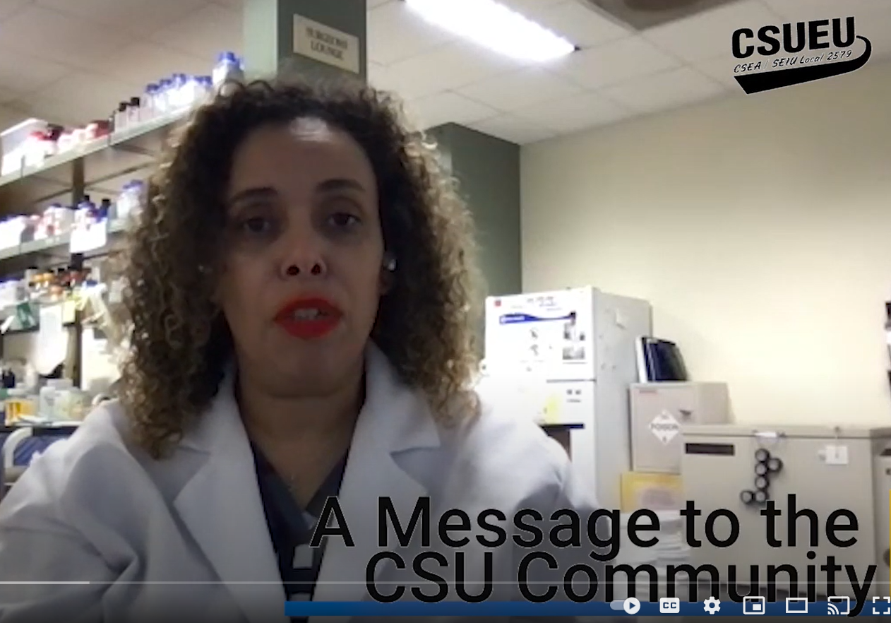 CSUEU President Catherine Hutchinson released a video statement to our ...
