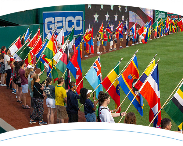 Flagbearers at the Peace Corps Parade of Nations.